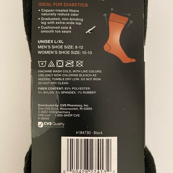 CVS | Accessories | 3 Pairs Cvs Black Copper Treated Comfort Socks ...